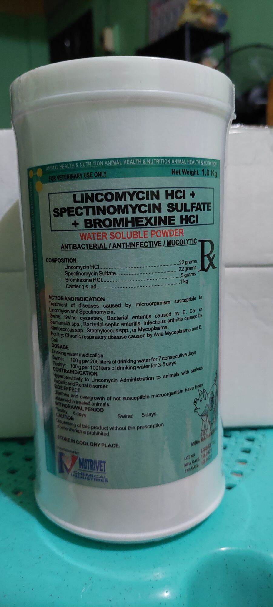 LINCOMYCIN HCI+SPECTINOMYCIN SULFATE+BROMHEXINE HCI 1KILO | Lazada PH