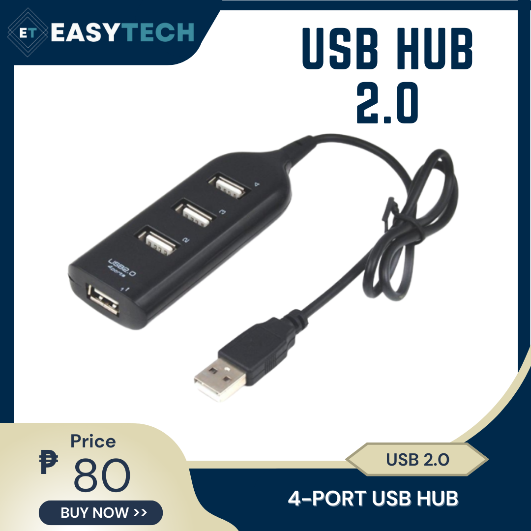 EASYTECH | High Speed 4 Ports USB 2.0 Hub White Mini Man USB HUB ...