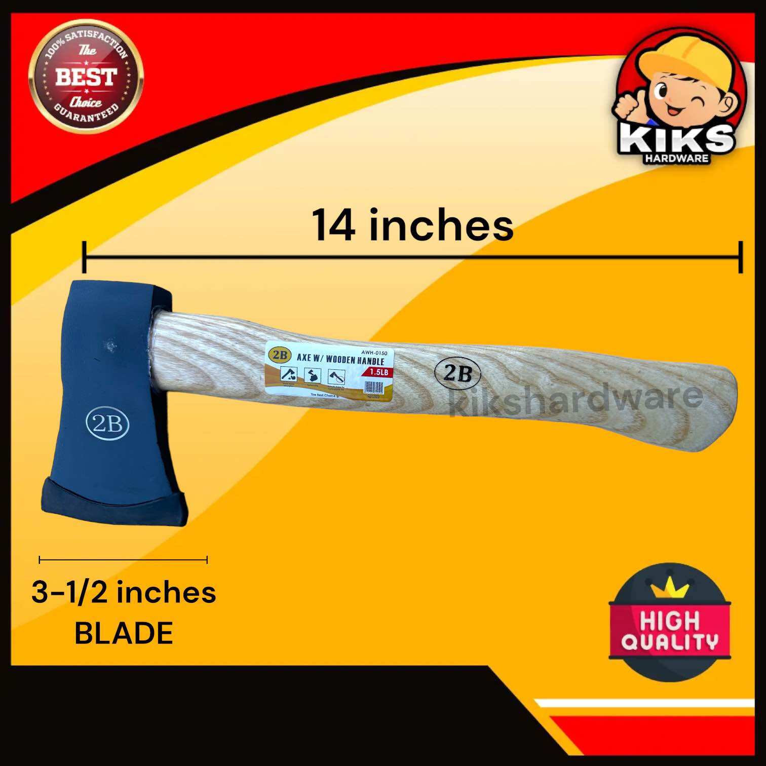 Agriculture Axe With Wooden Handle (1.5 lbs) | Lazada PH