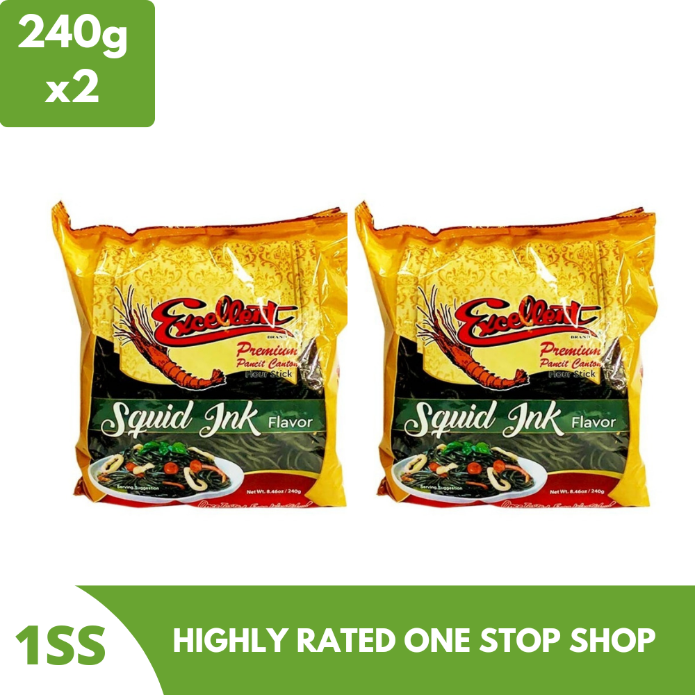 Excellent Premium Pansit Canton Squid Ink, 240g x 2 | Lazada PH