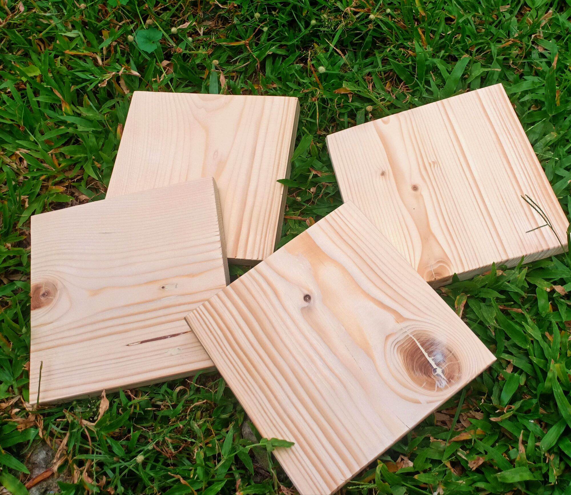 Wood plank .Square .7.5 inches by 7.5 inches . For corner shelf and ...