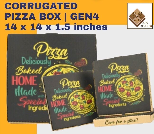 CORRUGATED PIZZA BOX | GENERIC DESIGN | 14 INCHES | 50PCS | Lazada PH