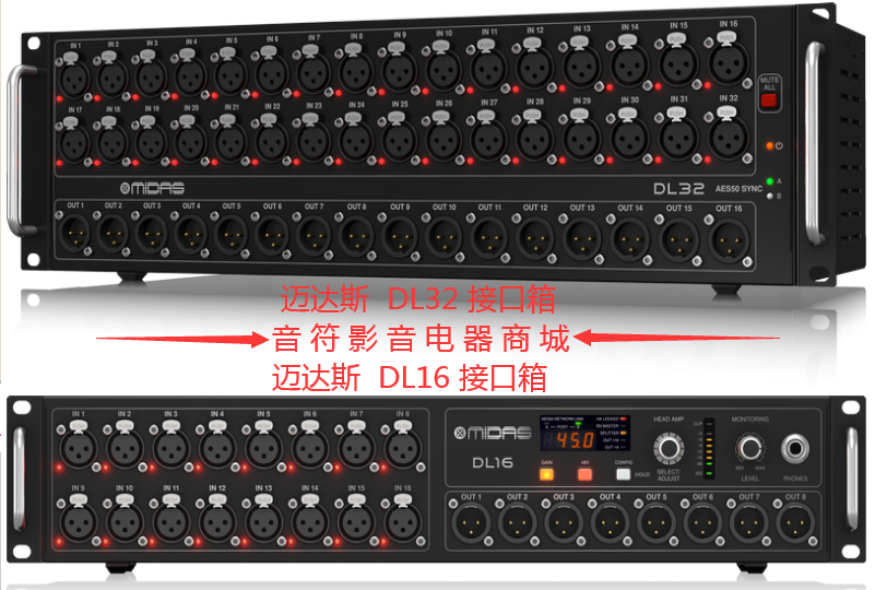 Midas Midas M32R Live Digital Mixer Mr18 Rack-Mount Interface Box ...