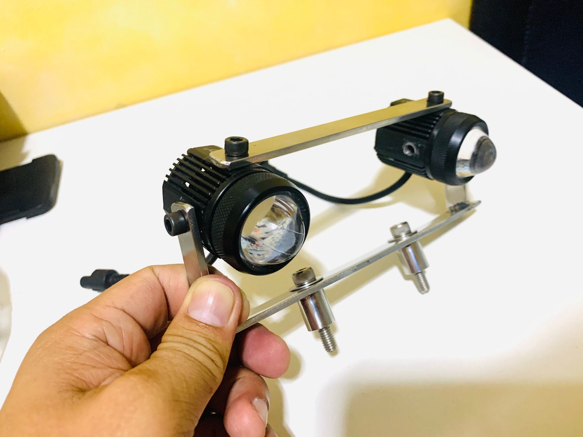 Honda Wave/Dash/Alpha Mini Driving Lights Bracket (Stainless pure ...