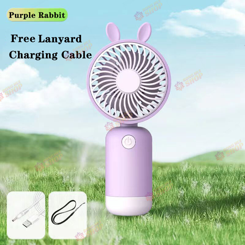 Handheld small fan USB charging portable large wind power mute mini ...