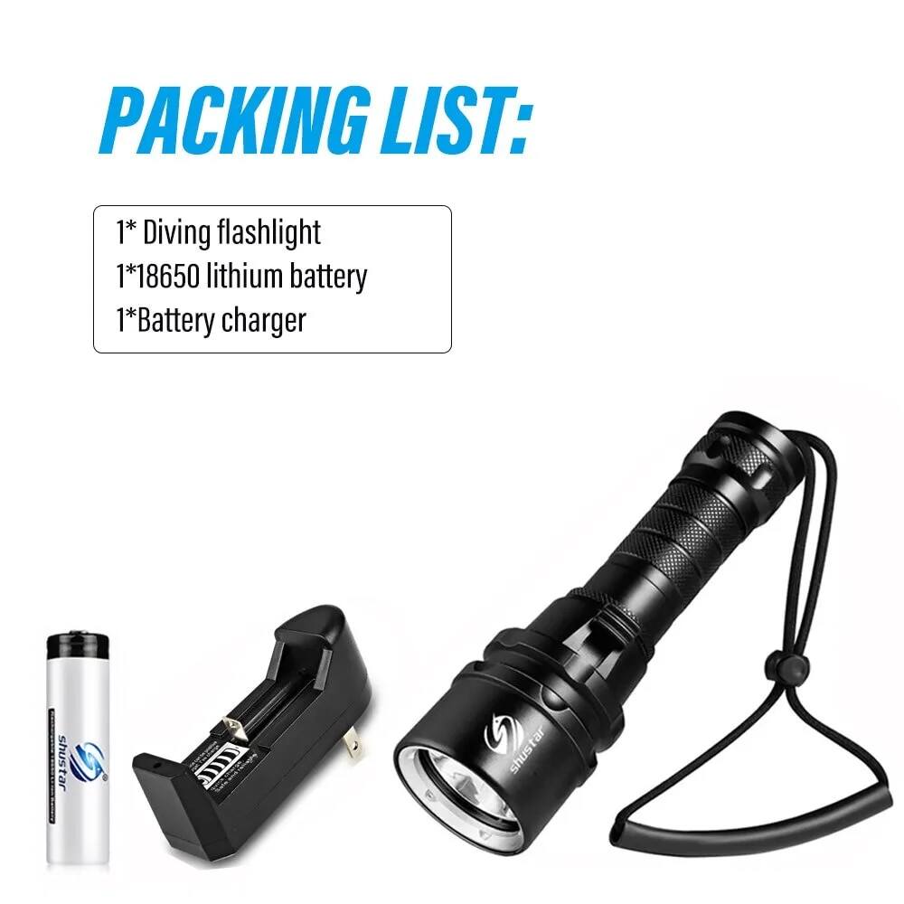 High Power Diving Flashlight IP68 Highest Waterproof Rating ...