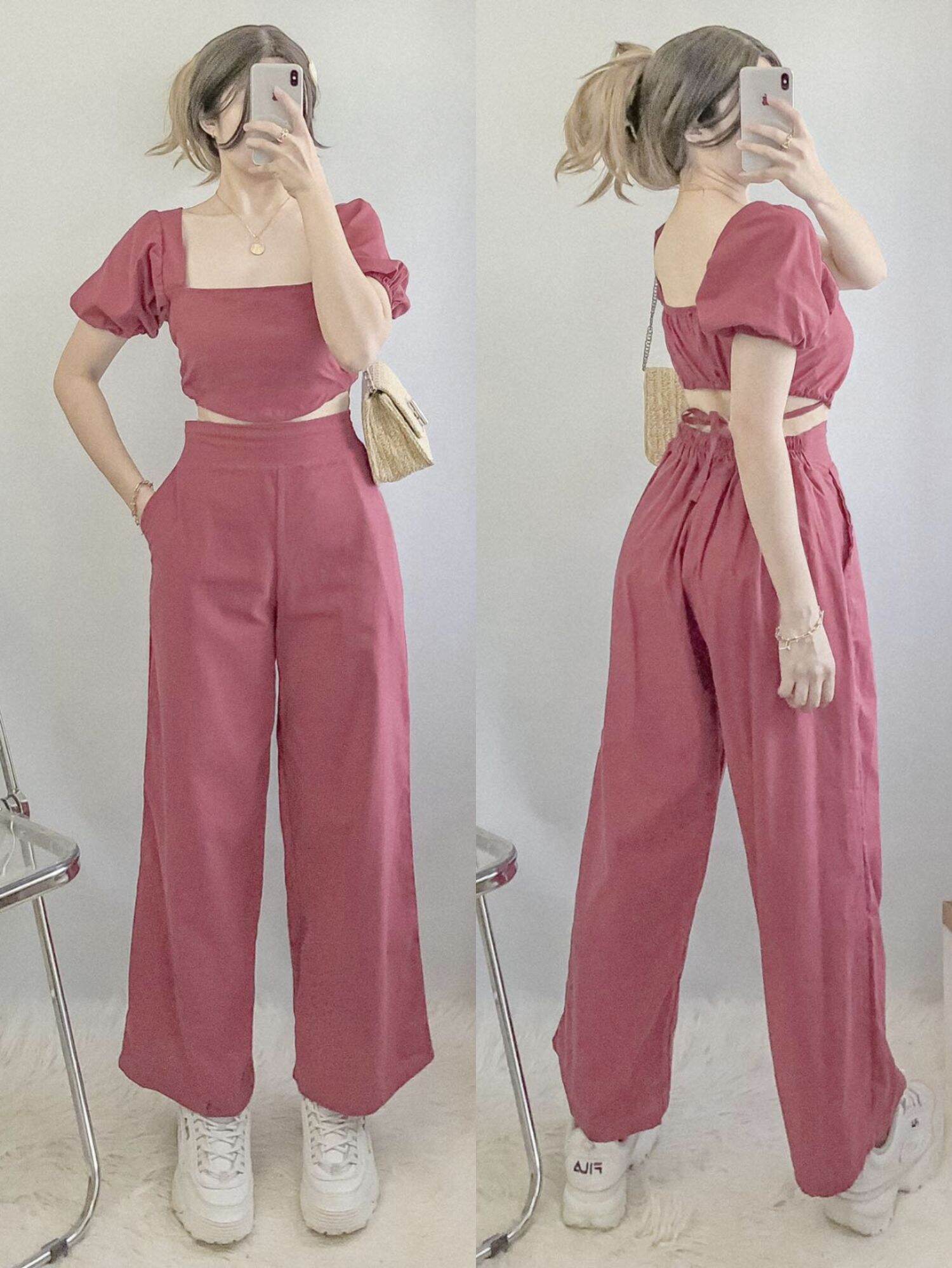 LIANA COORDS PANTS LINEN FABRIC FIT SMALL TO MEDIUM | Lazada PH