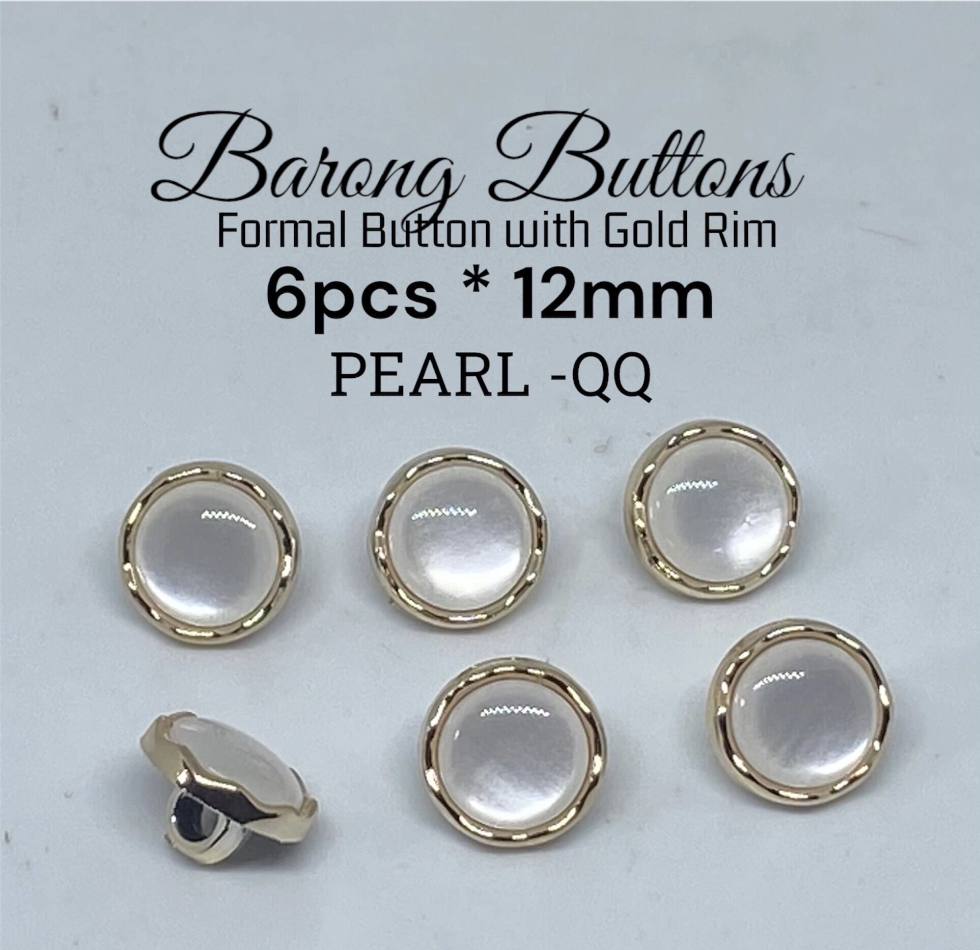 (6pcs) Barong Buttons w/ Silver / Gold Rim 12mm Round | Lazada PH