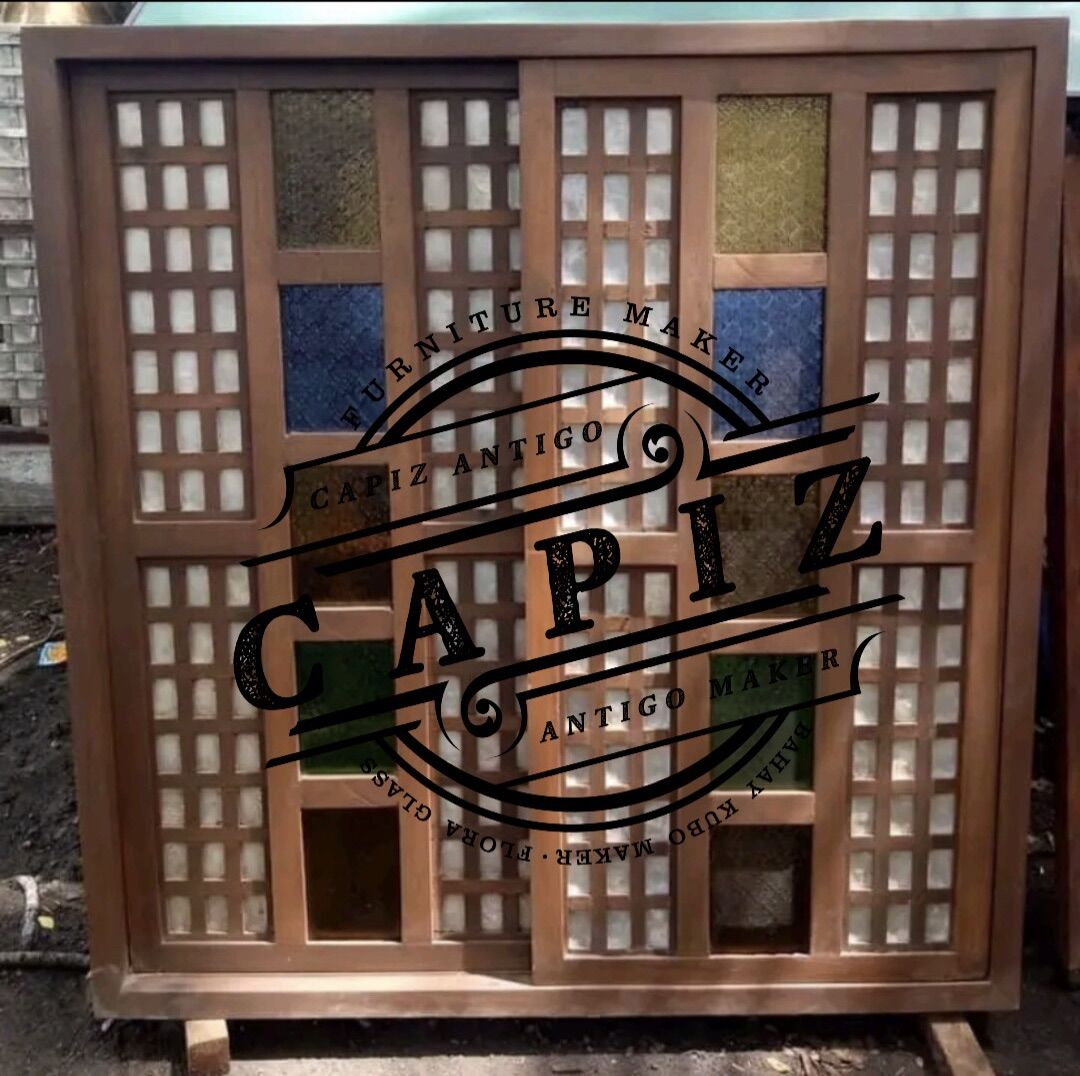 capiz glass window 2ft x 4ft pair sliding or swing type without jamb ...