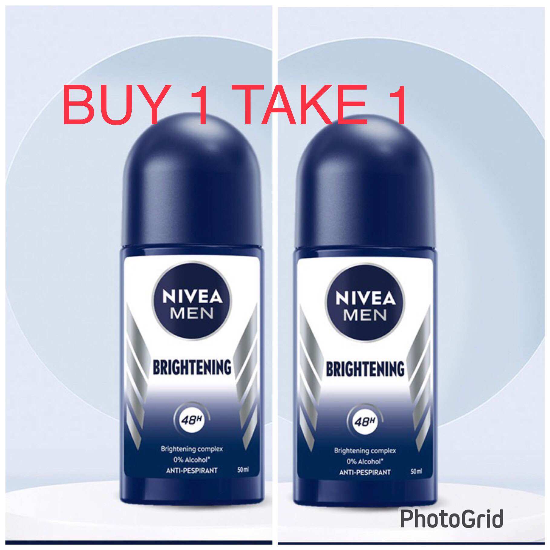 NIVEA Men Deodorant Brightening Roll On for Underarm, 50ml BUY 1 TAKE 1 ...