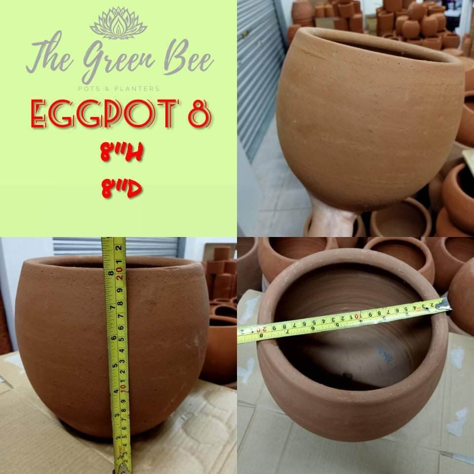 Egg-Shaped Clay Pot 8x8 Inches / Egg Pot / Terracotta Clay Pot for ...