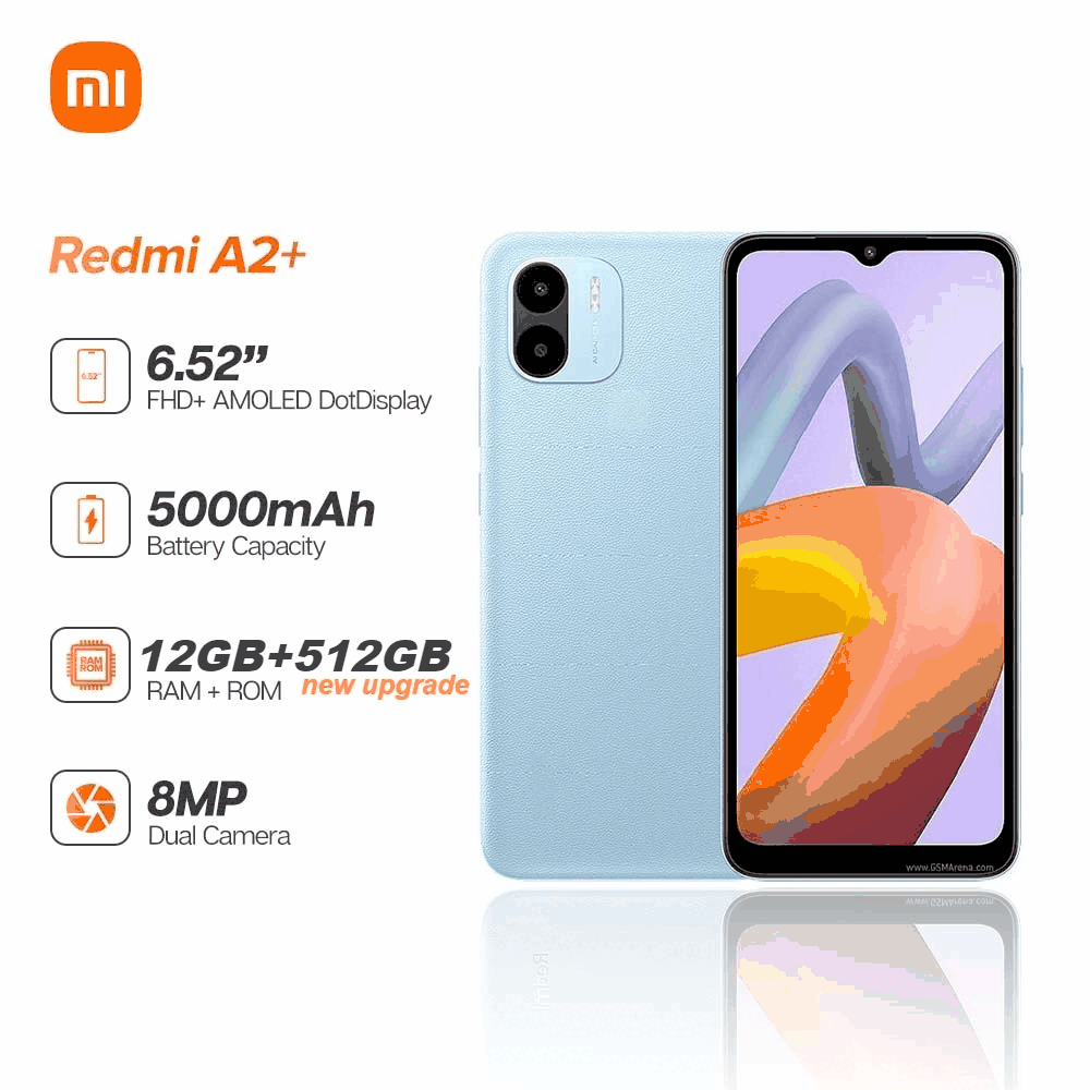 Xiaomi Redmi A2+ 12GB RAM 512GB ROM New Update 6.52" HD DotDisplay 8MP ...