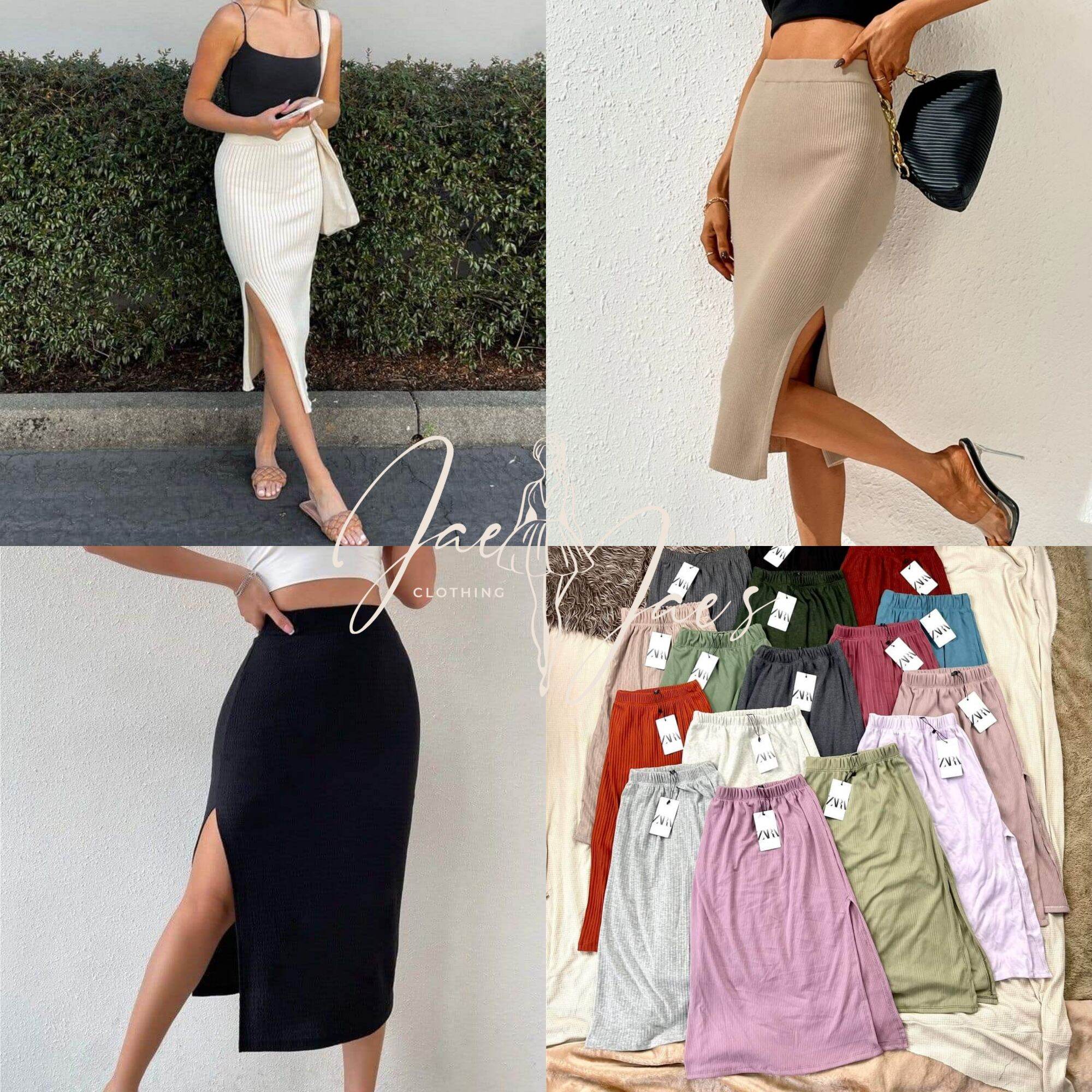 Vivi Korean Mini Pencil Slit Skirt | Lazada PH