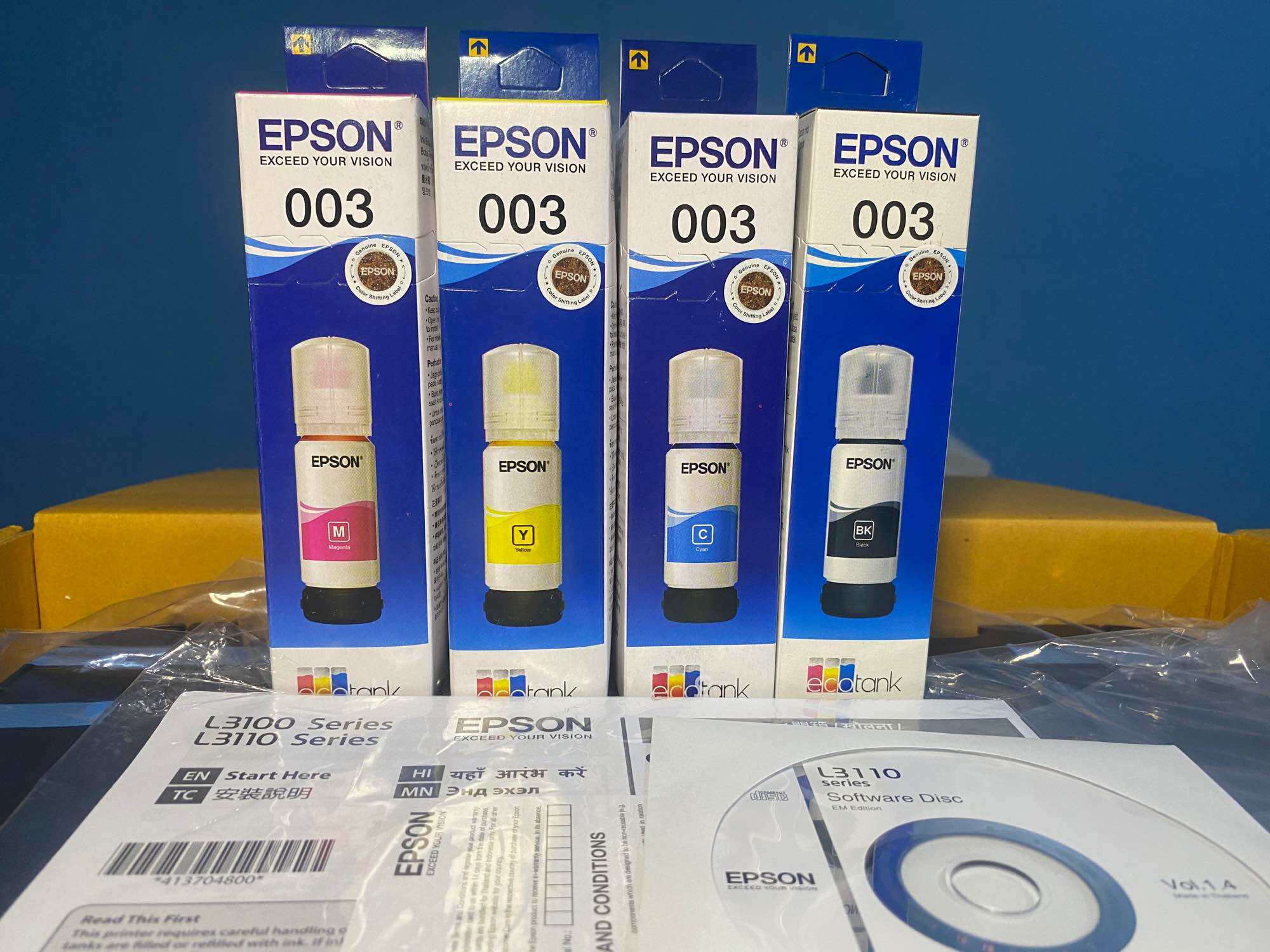 003 code and 664 code Ink w/ BOX Bk C Y M 1 set Compatible for printer ...