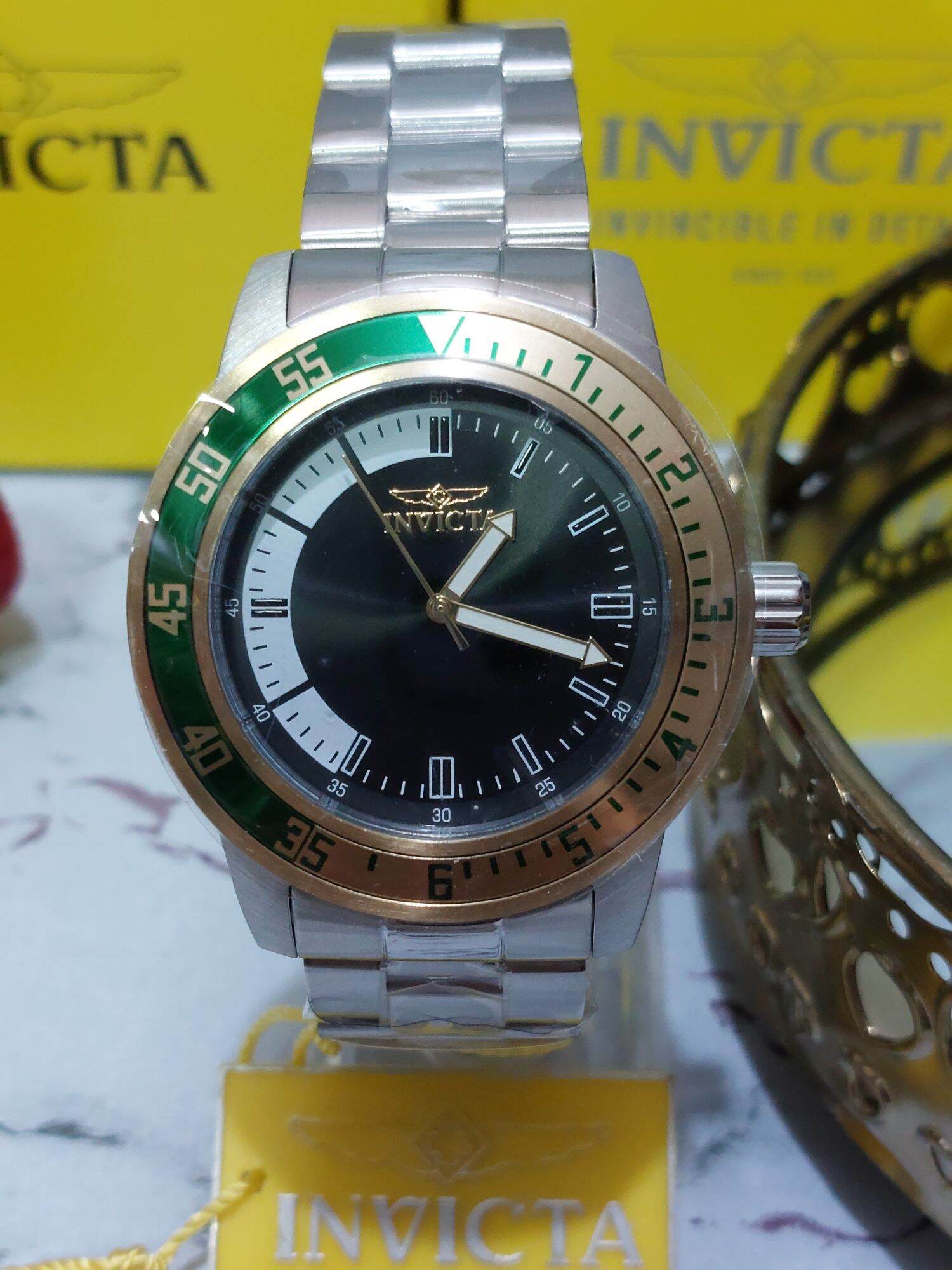 INVICTA Men's Watch Specialty Series 38595, Stainless Steel Green/Gold ...