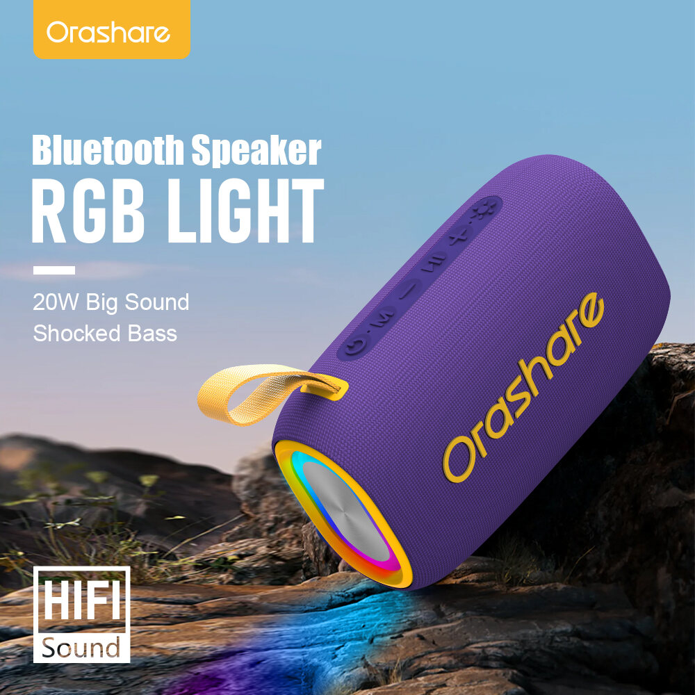 Orashare BS08 Plus Big Bluetooth Speaker With RGB Light 20W Wireless Speaker Super Sound TWS ...