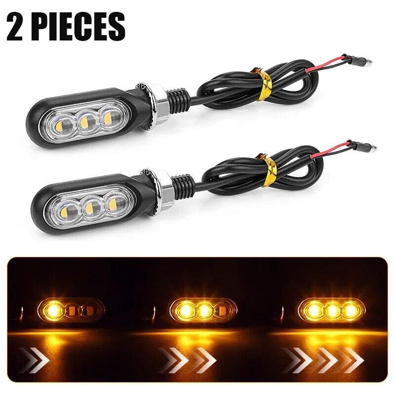 Motorcycle 3LED Dynamic Flowing Light Mini Motorcycle Turn Signal LED ...