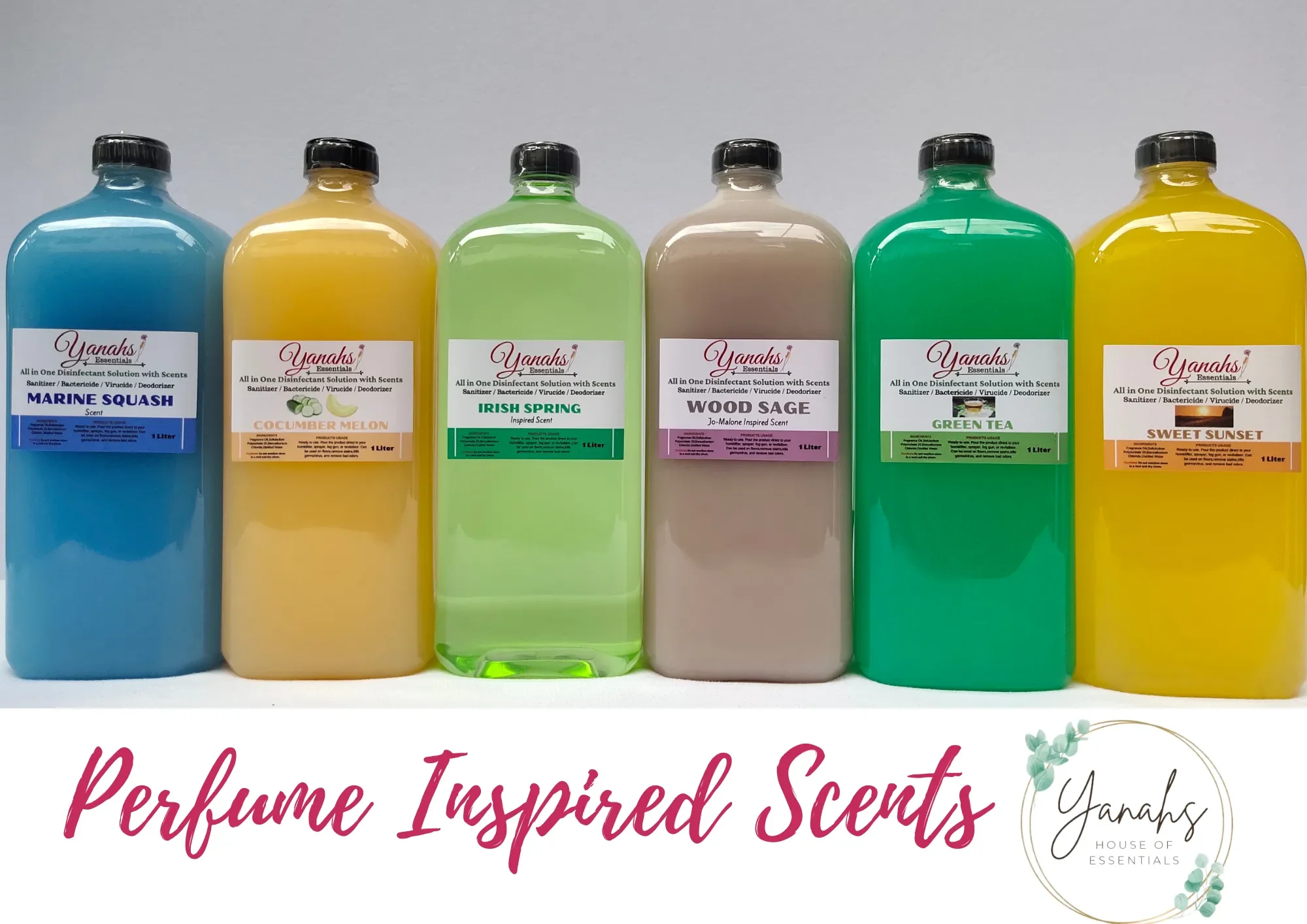 Perfume Inspired Scents 1 Liter Disinfectant Essential Oil Water-Based ...