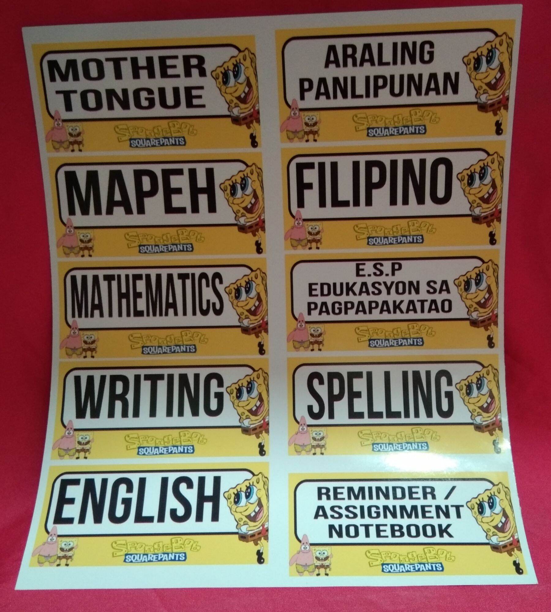 Subject sticker paper | Lazada PH