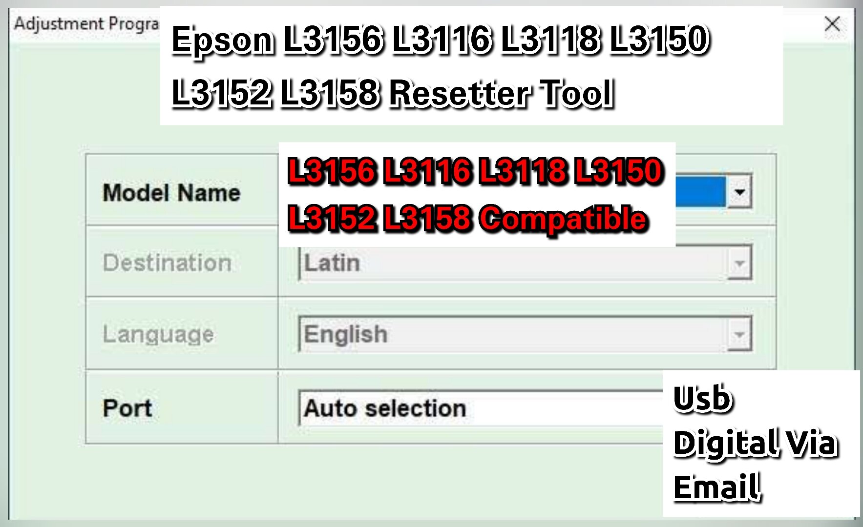 Epson Printer Resetter L3156 L3116 L3118 L3150 L3151 L3152 L3153 L3158 ...