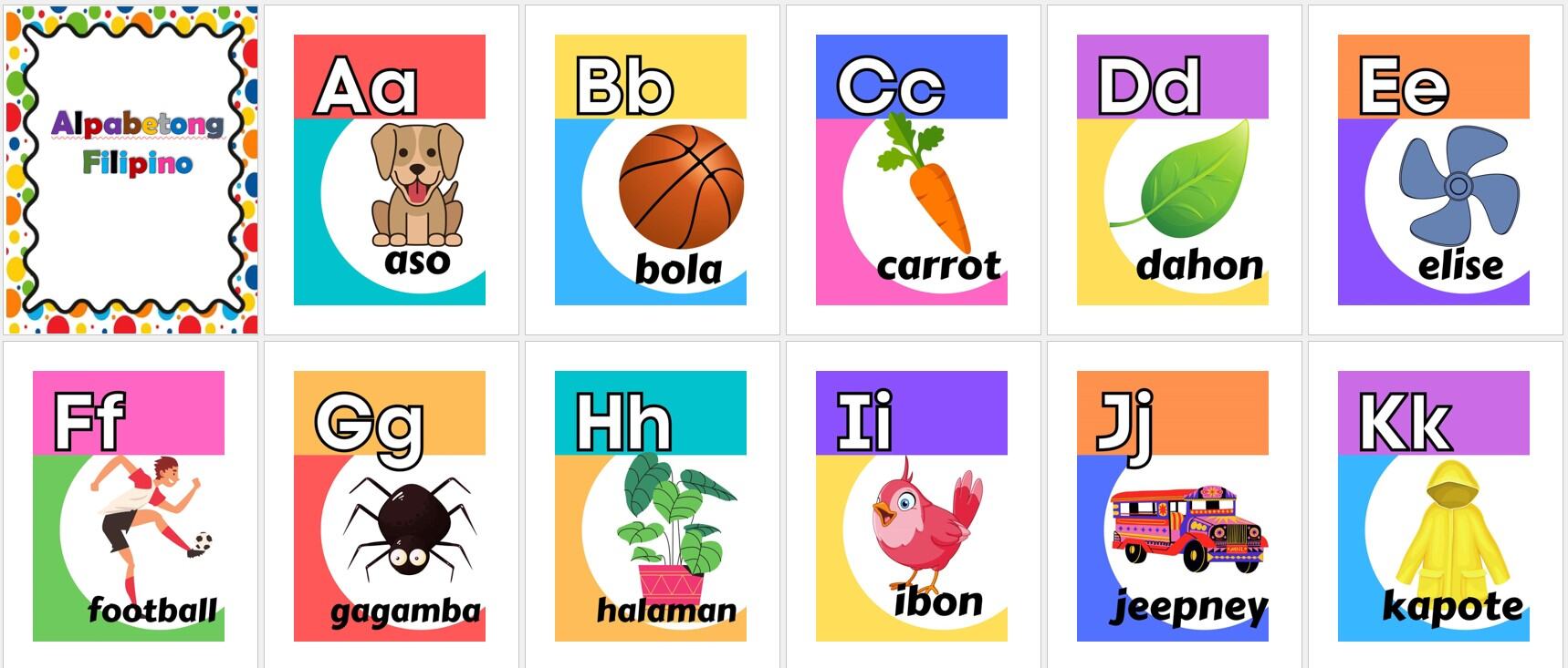 Alpabetong Filipino A-Z Laminated 3R for Kids, Preschool,Early Learners ...