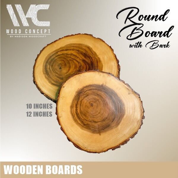 Wooden Round Log Board with Bark | Lazada PH