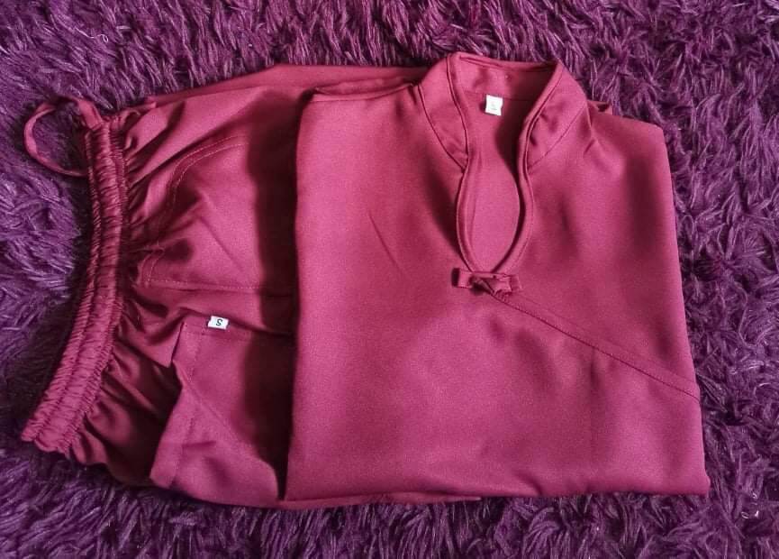 Chinese collar plain scrub suit (Pitch Twill) | Lazada PH