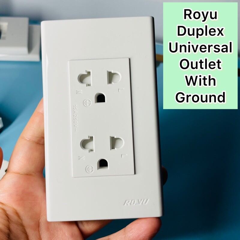Royu 2 Gang Universal Outlet with Ground Wide Series Wiring Devices | Lazada PH