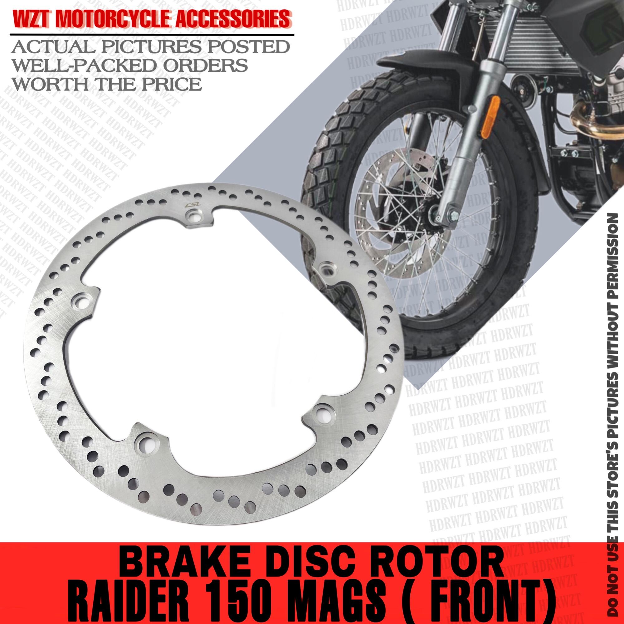 CSL BRAKE ROTOR DISC FRONT FOR SUZUKI RAIDER 150 MAGS STAINLESS STEEL ...