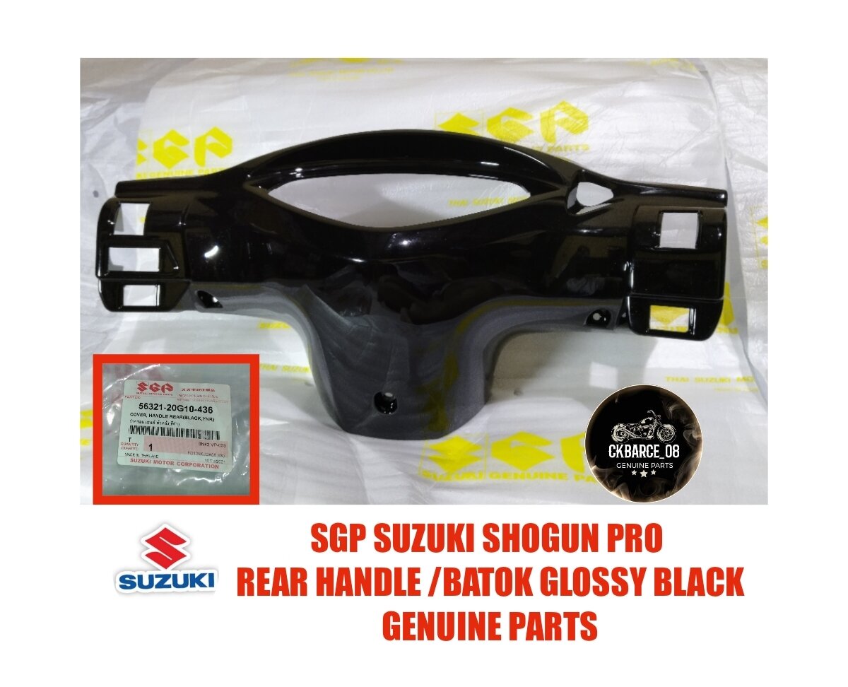 SGP SUZUKI SHOGUN 125 BILUGAN REAR HANDLE/BATOK GLOSSY BLACK Original ...