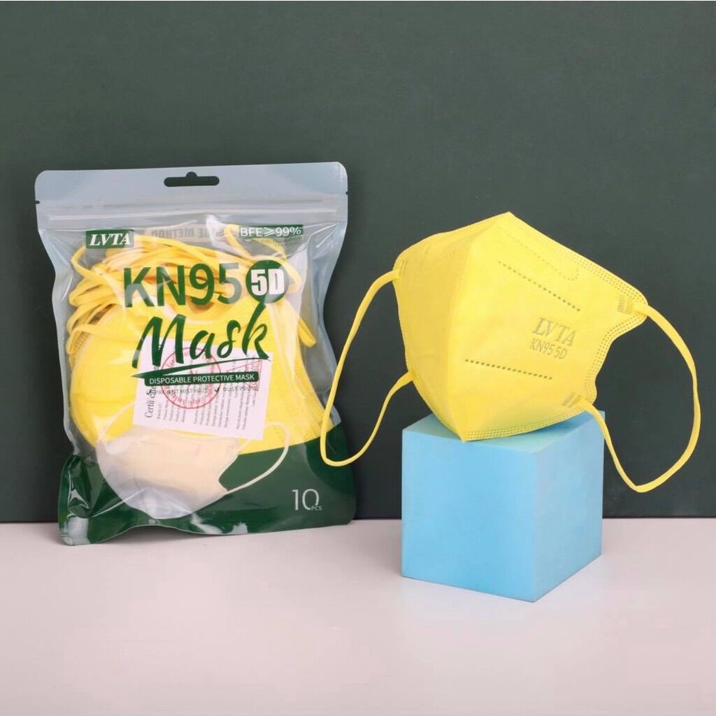 LVT.A YELLOW KN95 protective mask 10pcs per box 5ply COD | Lazada PH