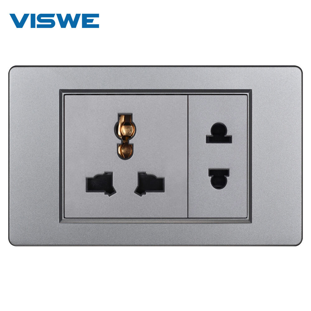 VISWE Wall Electrical Outlets 3pin and 2pin 13A 220V, 118mm 72mm Flame ...