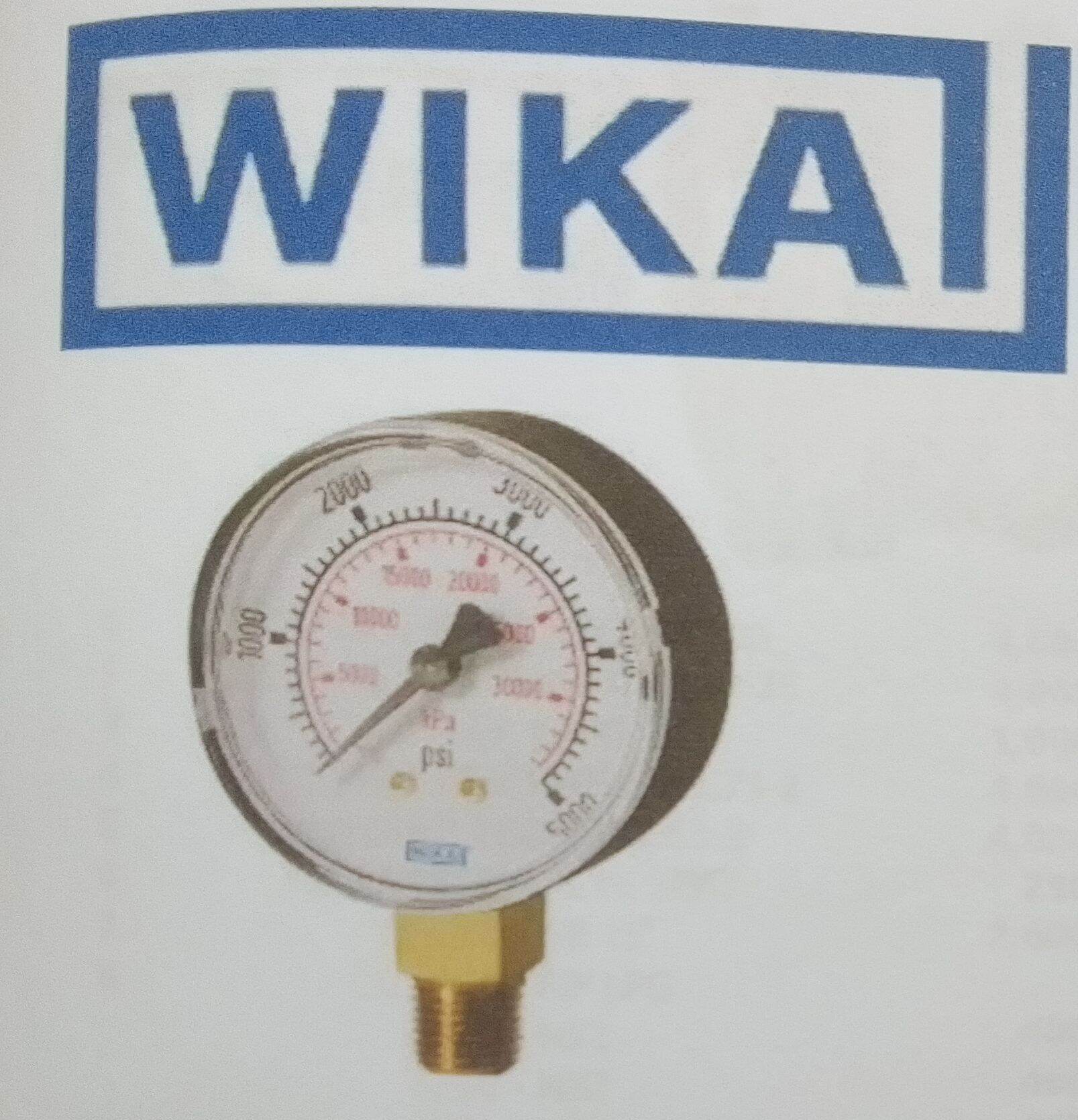 WIKA PRESSURE GAUGE BLACK STEEL AND STAINLESS STEEL BRASS BOTTOM ...