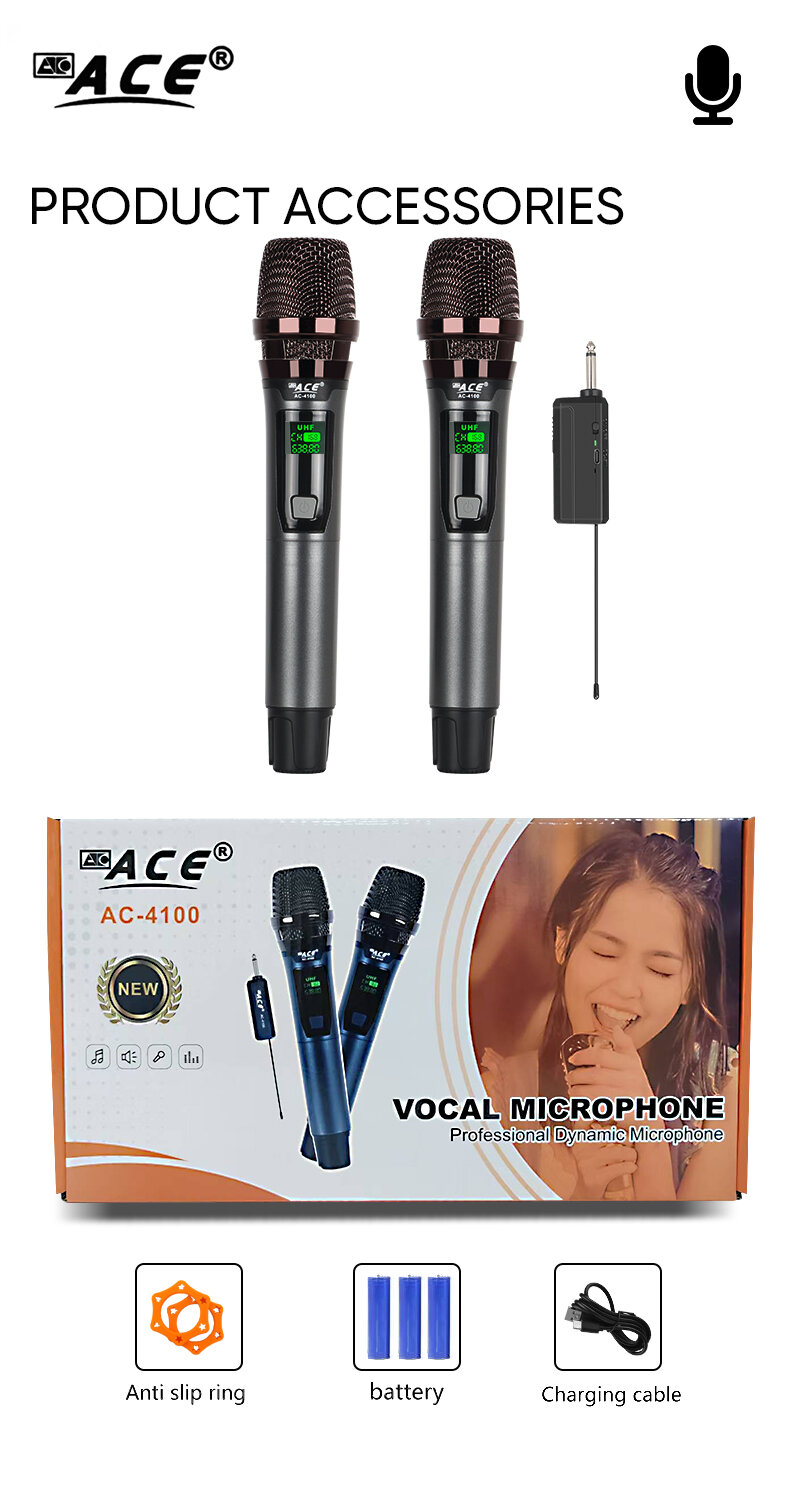 ACE AC-4100 Professional Wireless Microphone | Lazada PH