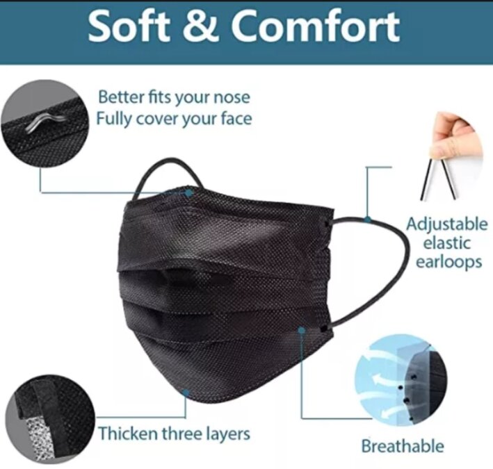 face mask disposable black | Lazada PH