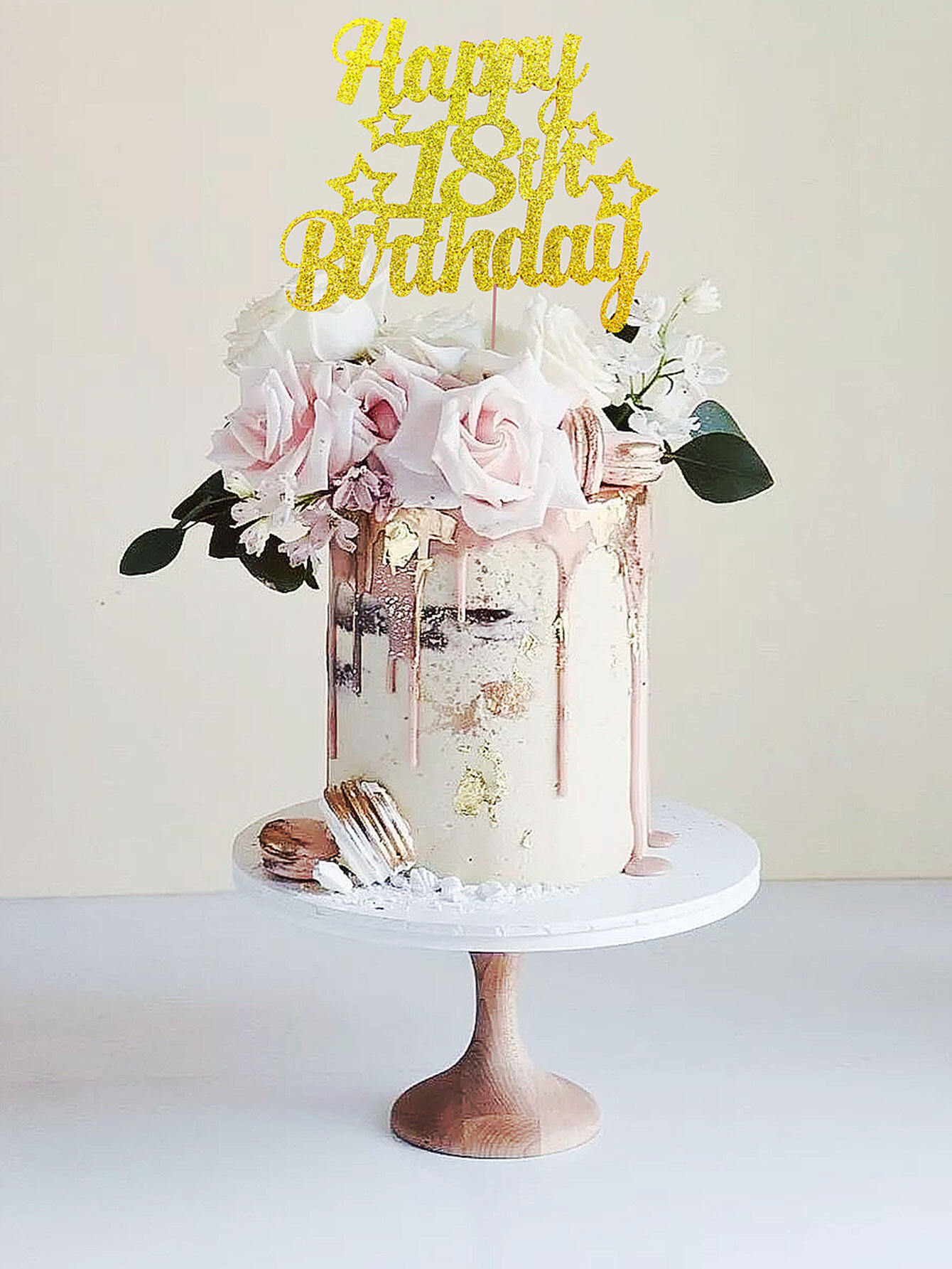 Gold Glitter Happy 18th Birthday Cake Topper 18 Birthday Cake Topper ...