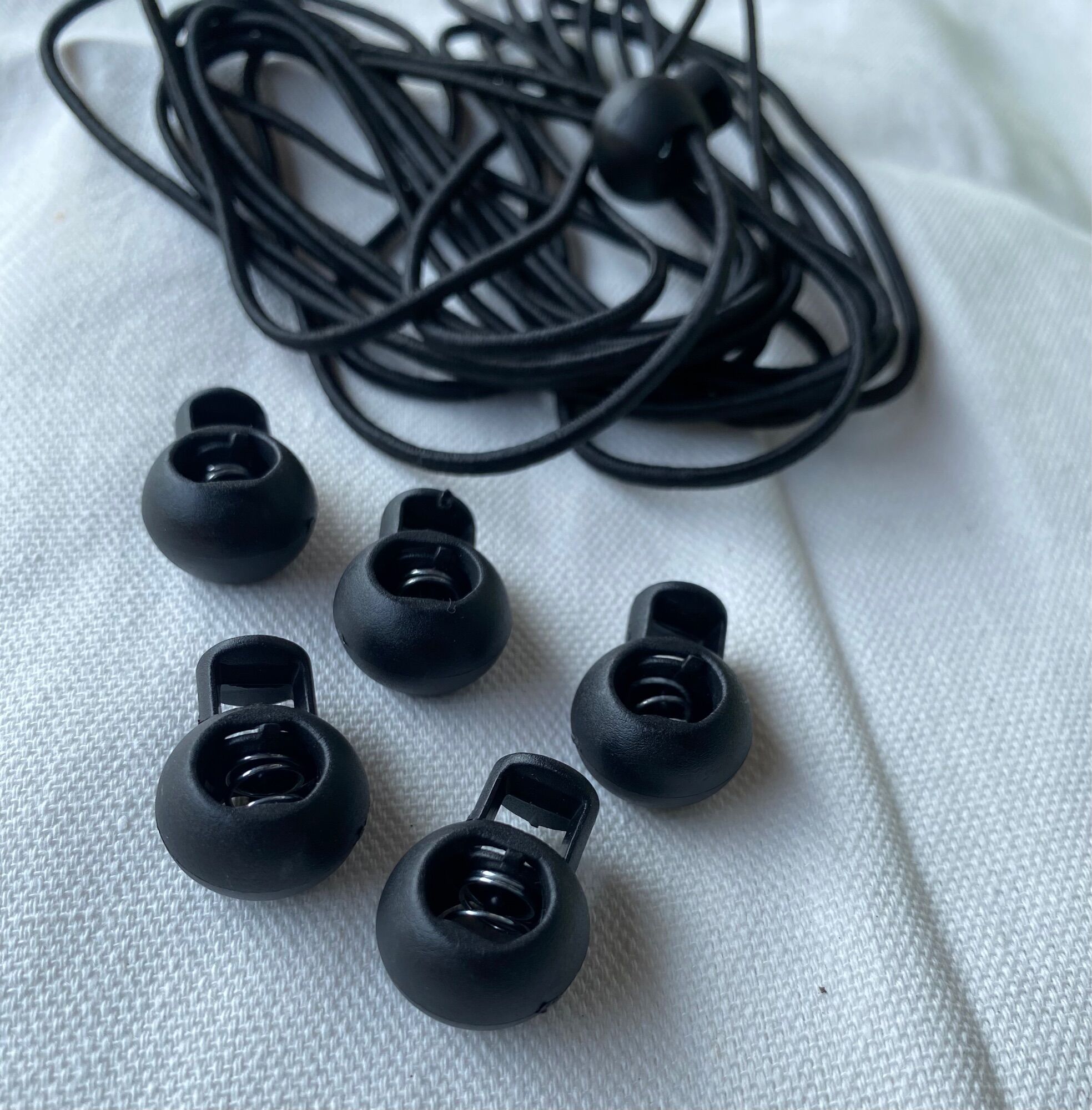 3mm String Cord Garter and Adjuster BLACK WHITE DIY (sold separately ...
