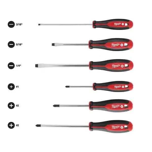 Milwaukee Phillips/Slotted Hex Drive Screwdriver Set with Tri-Lobe ...