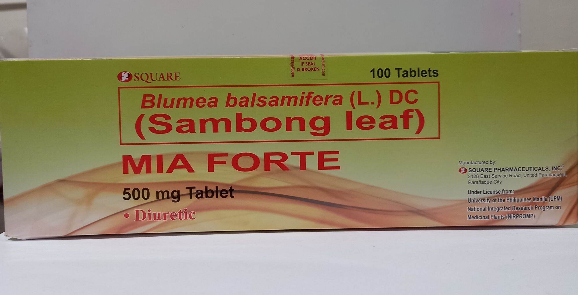 SAMBONG LEAF MIA FORTE 500 MG BY 100'S TABLET | Lazada PH