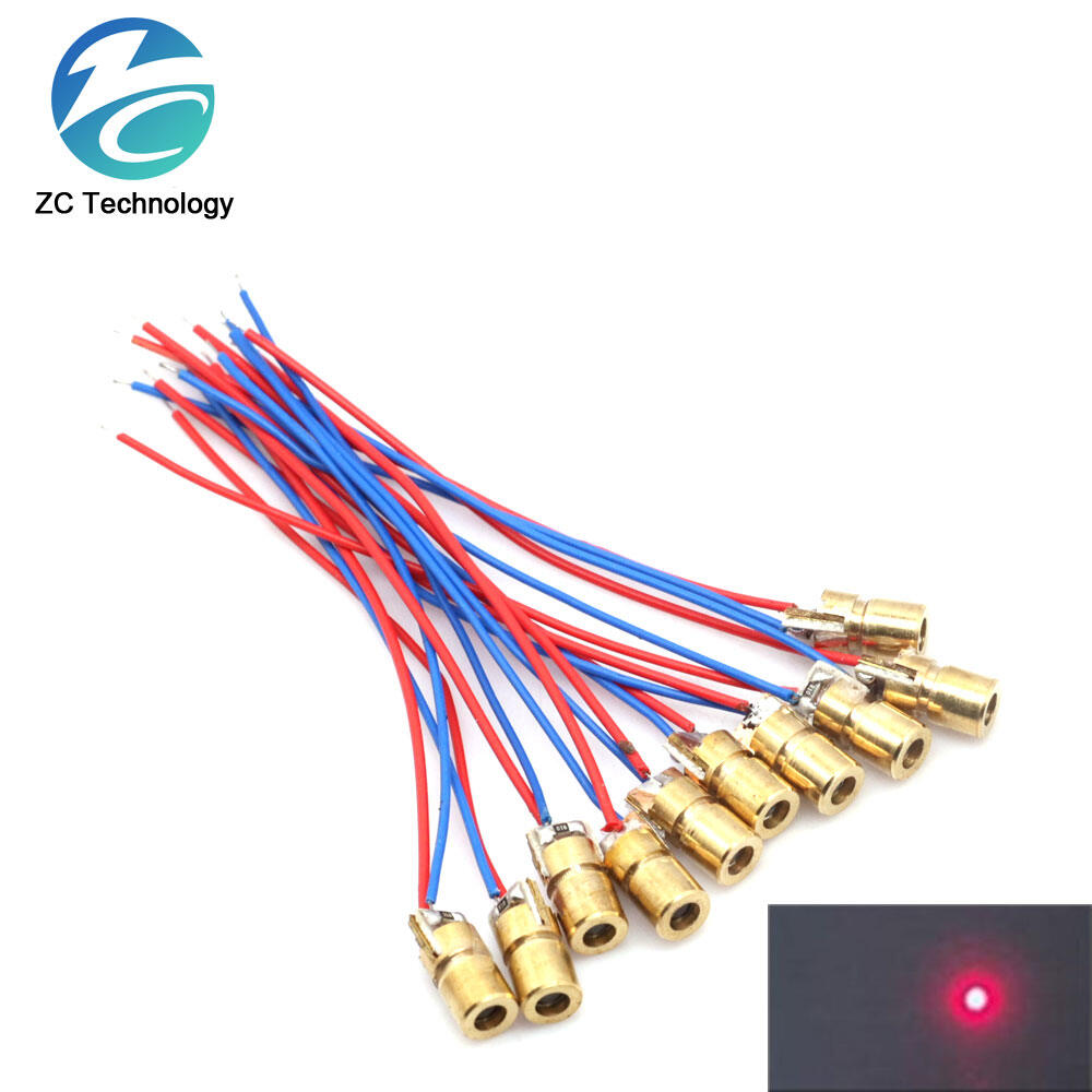 10PCS 3V 5V 650nm 5mW Adjustable Laser Dot Diode Module Red Sight ...