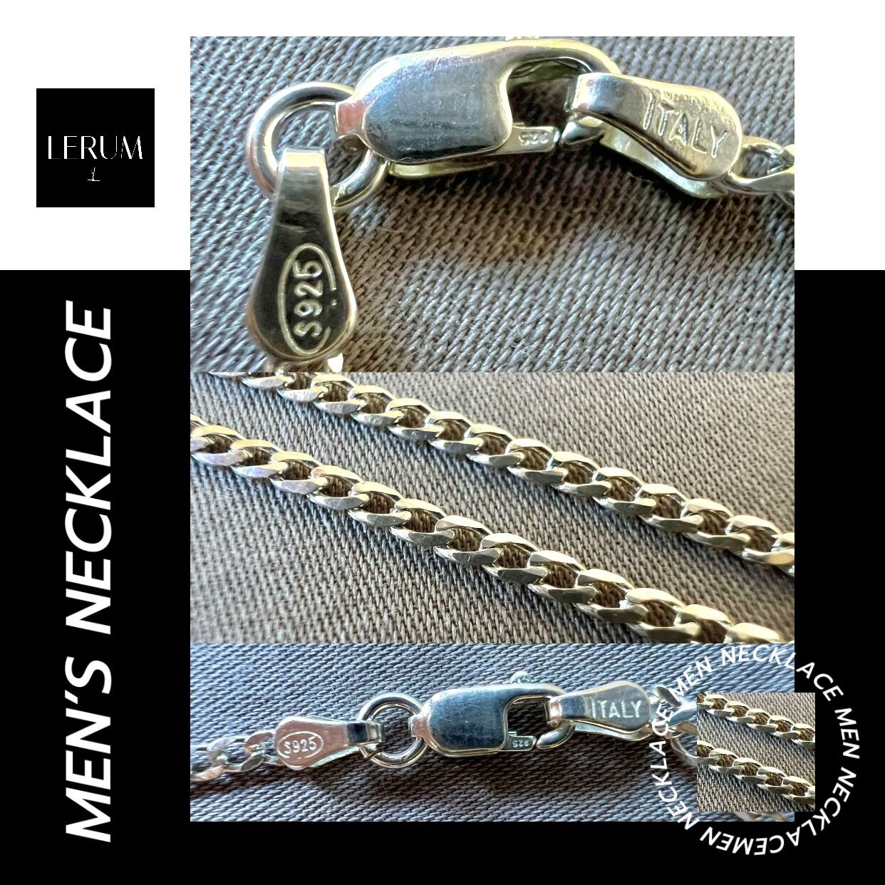 MEN’S NECKLACE CHAIN REAL SILVER ITALY 925 | Lazada PH