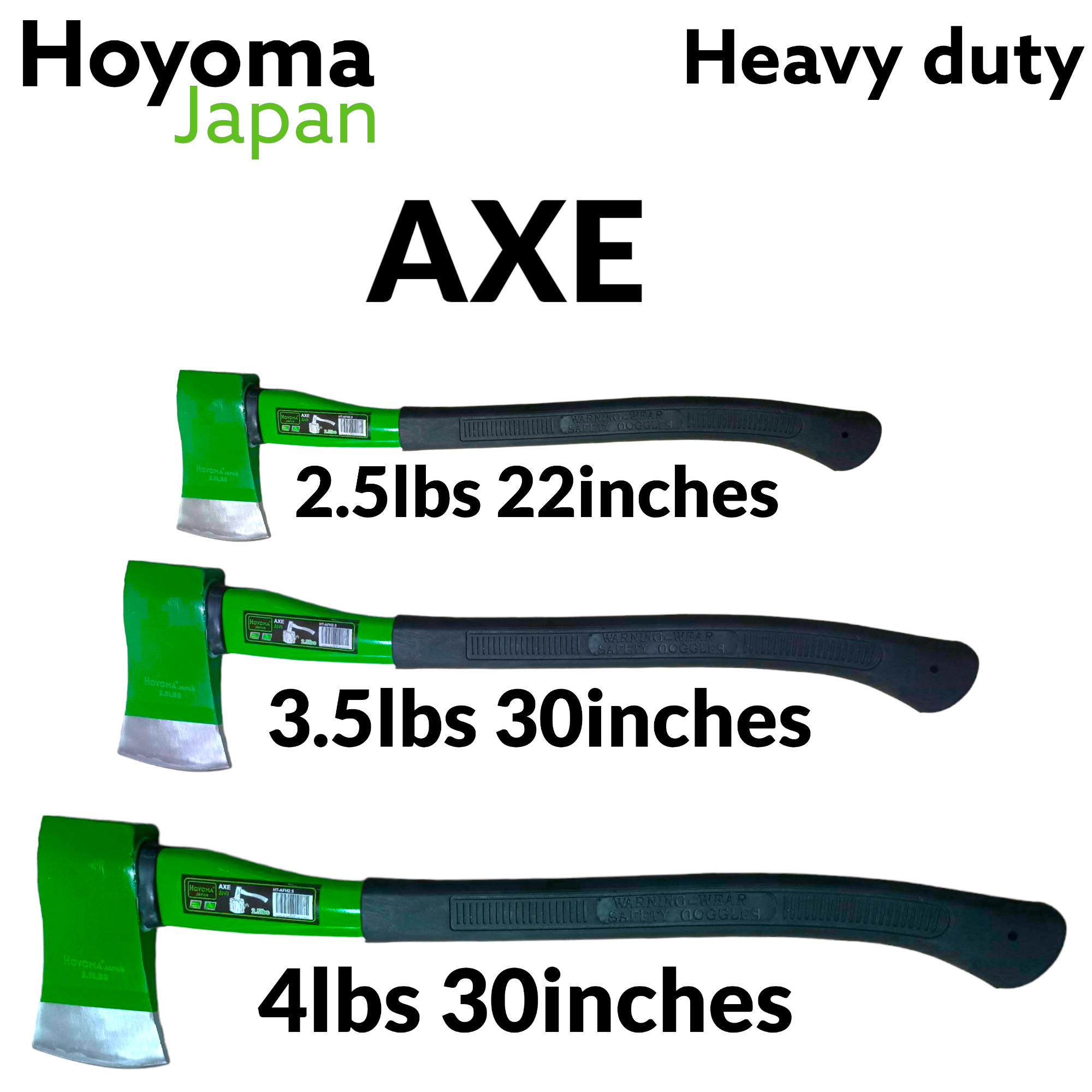 Hoyoma Japan AXE for wood coconut cutting 2.5lbs 3.5lbs 4lbs Rubber ...