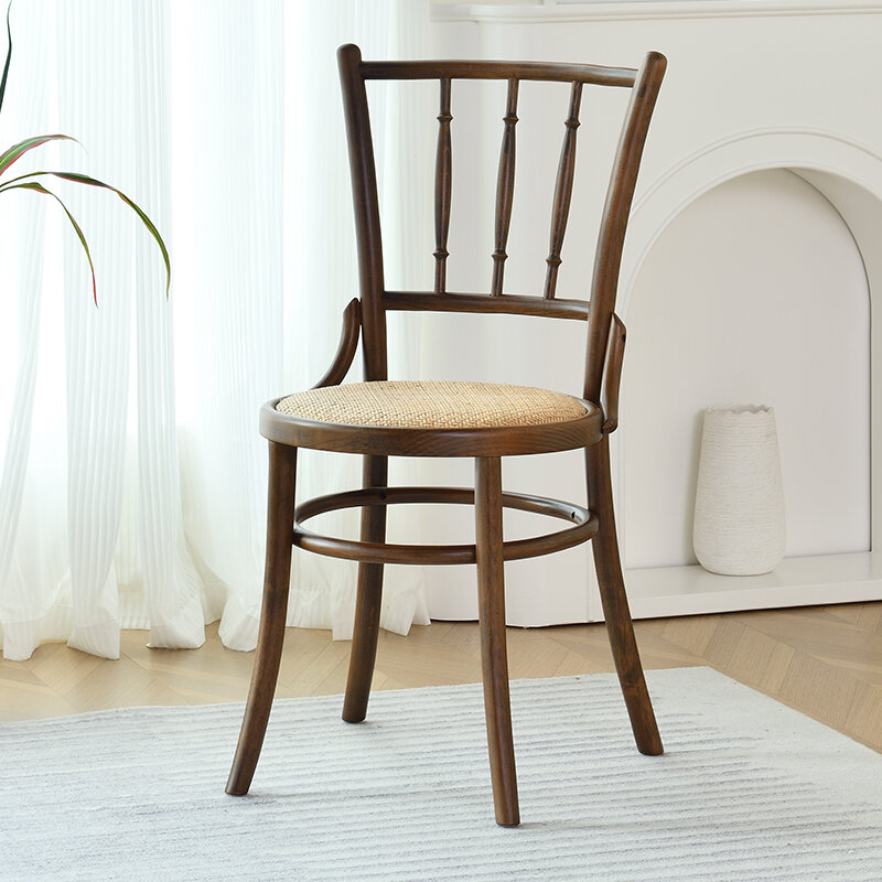 Nordic Internet Celebrity Designer Solid Wood Rattan Minimalist Cafe Hotel Restaurant Dining ...