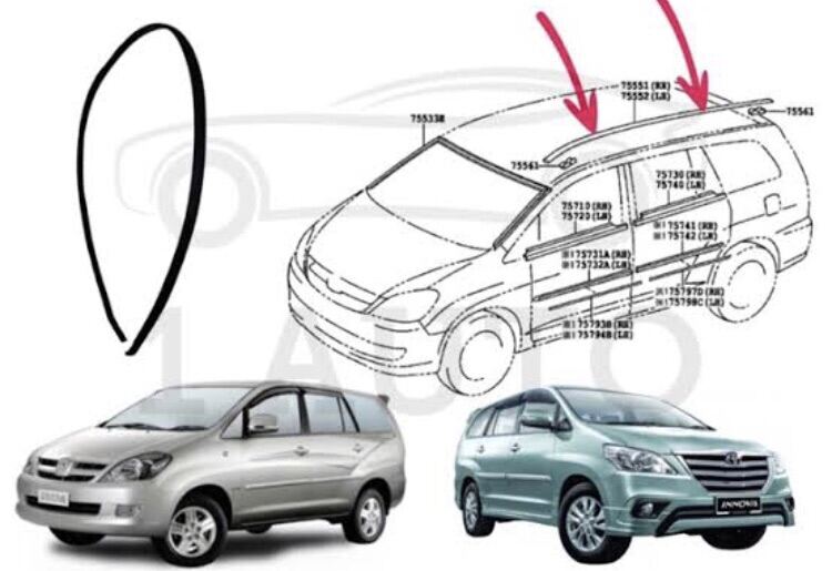 HIGH QUALITY ROOF RUBBER MOLDING TOYOTA INNOVA 2004 2005 2006 2007 2008 ...