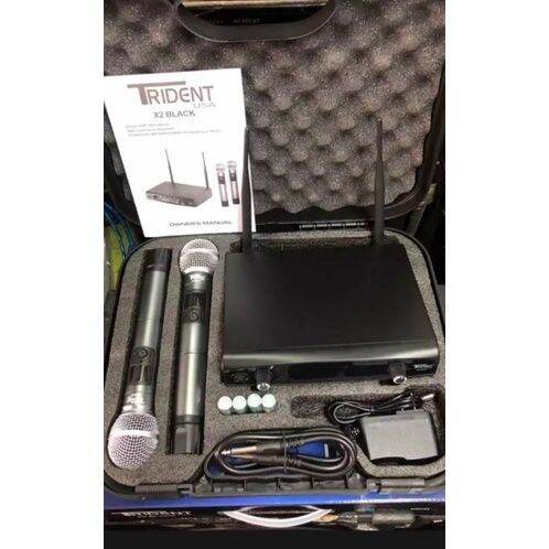 Original Trident UHF Dual Wireless Microphone X2 Black | Lazada PH