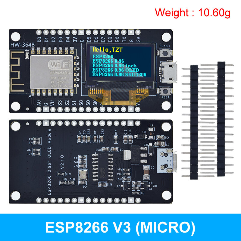 TZT NodeMCU ESP8266 Development Board With 0.96 Inch OLED Display ...