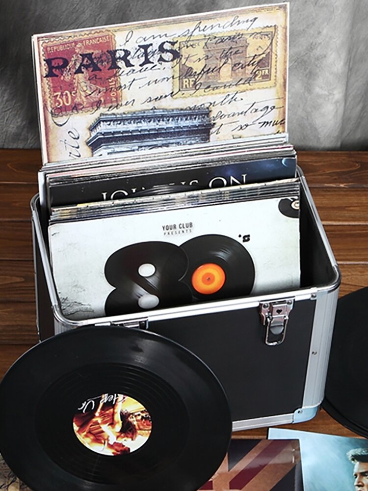 Gramophone Record Storage Box High 12-Inch Disc Deposit Box CD LP Album ...