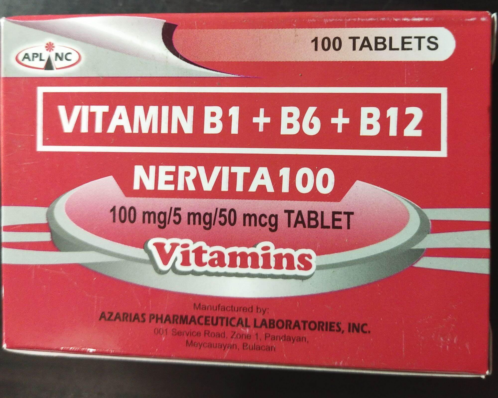 nervita tab 100s in a box | Lazada PH