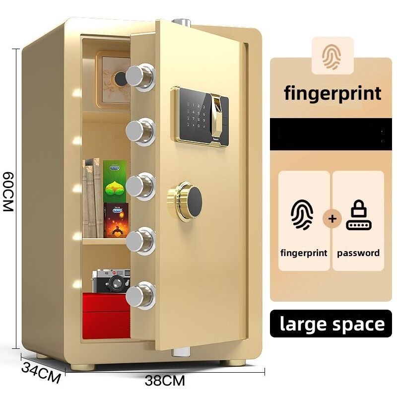 60CM key+number+fingerprint safe, family hotel fire safety safe | Lazada PH