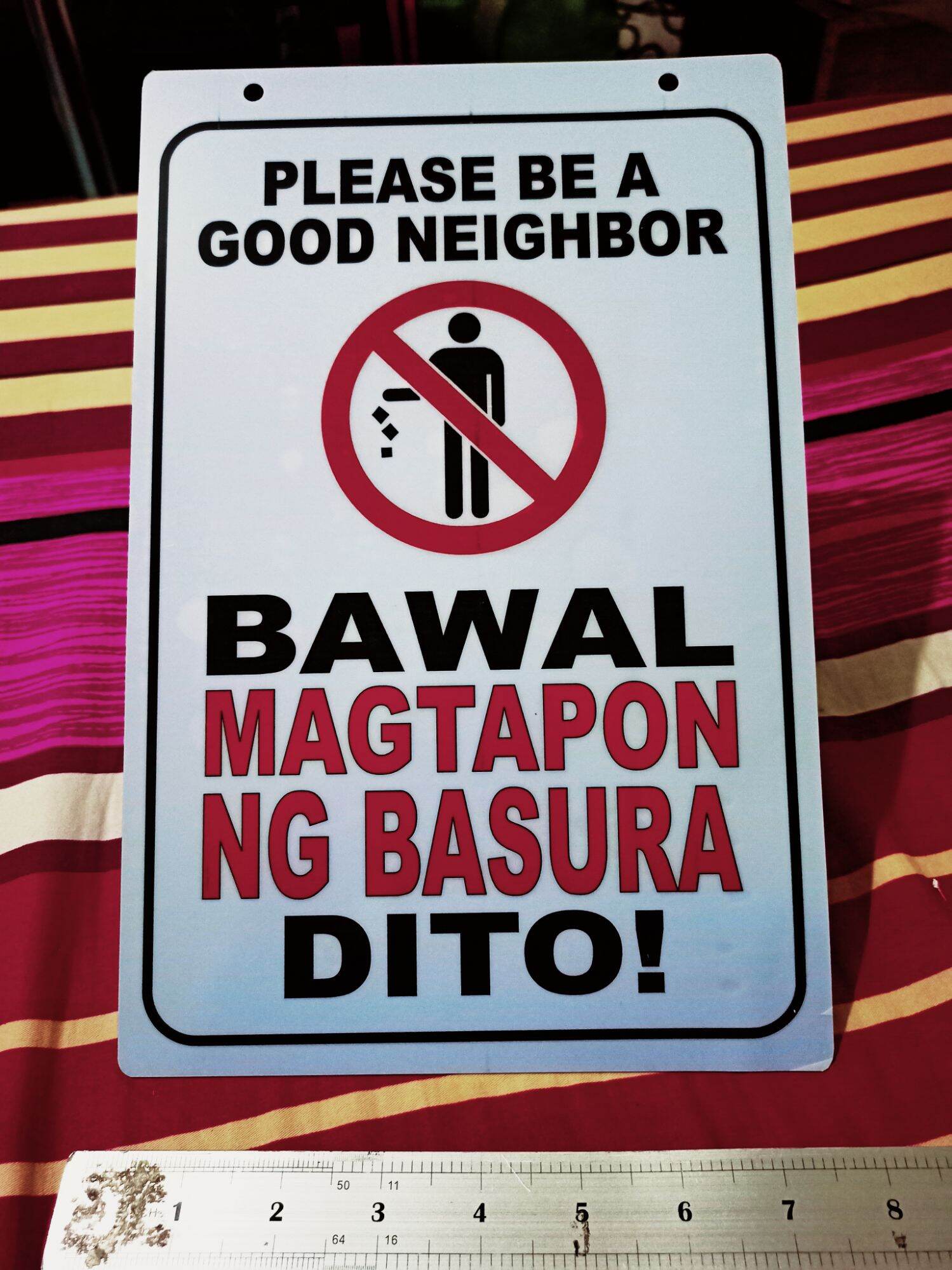 Bawal Magtapon ng Basura Dito SIGNAGE Material: PVC Plastic (like ATM ...
